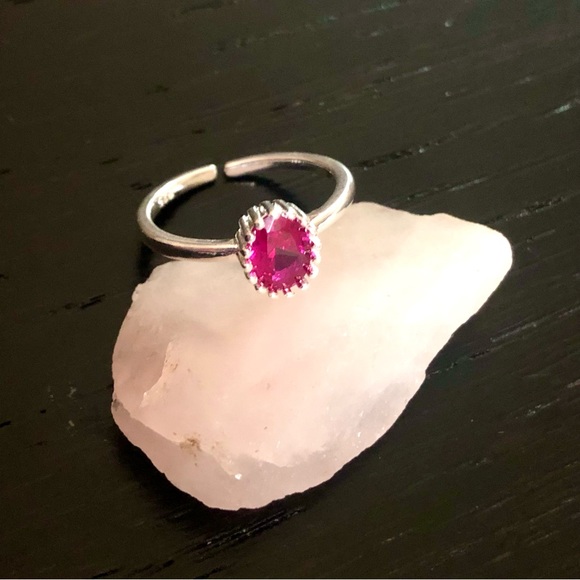 Jewelry | S925 Strlng Silver 1ct Oval Ruby Solitaire Adjustable Vintage Style Ring | Poshmark